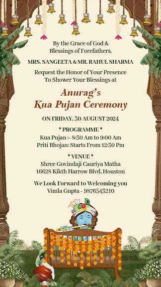 Kua Pujan Invitation Card | Customizable & Unique Designs