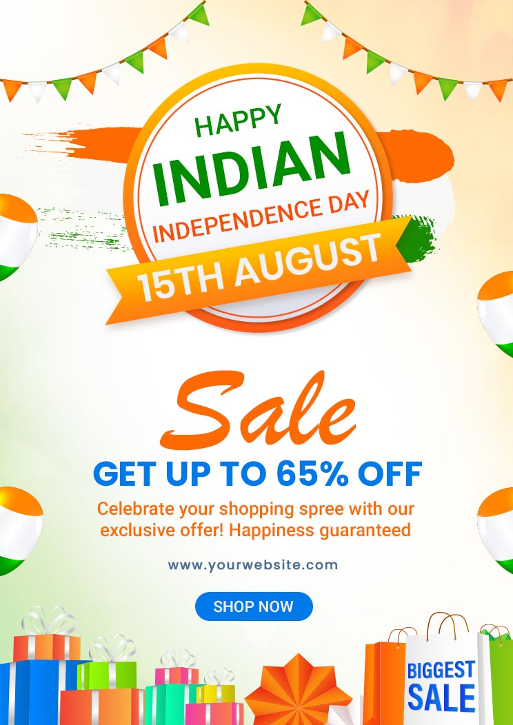 Happy independence Day Sale Stylish Offer Template