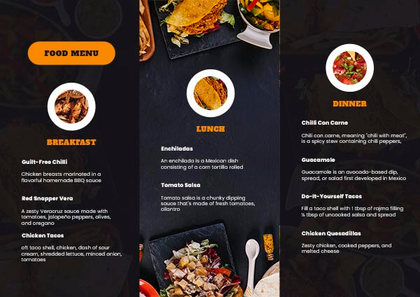 Hotel Menu Card Templates Free