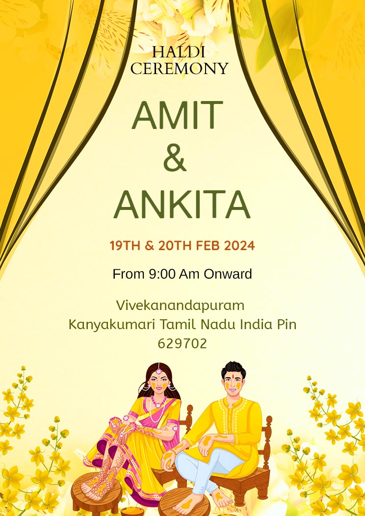 Free Haldi Ceremony Invitation Template