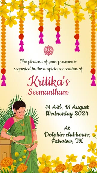 Seemantham Invitation Download
