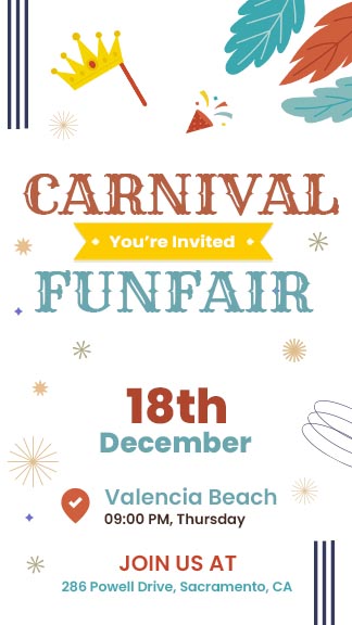 Colorful Fun Fair Invitation Instagram Story Invitation