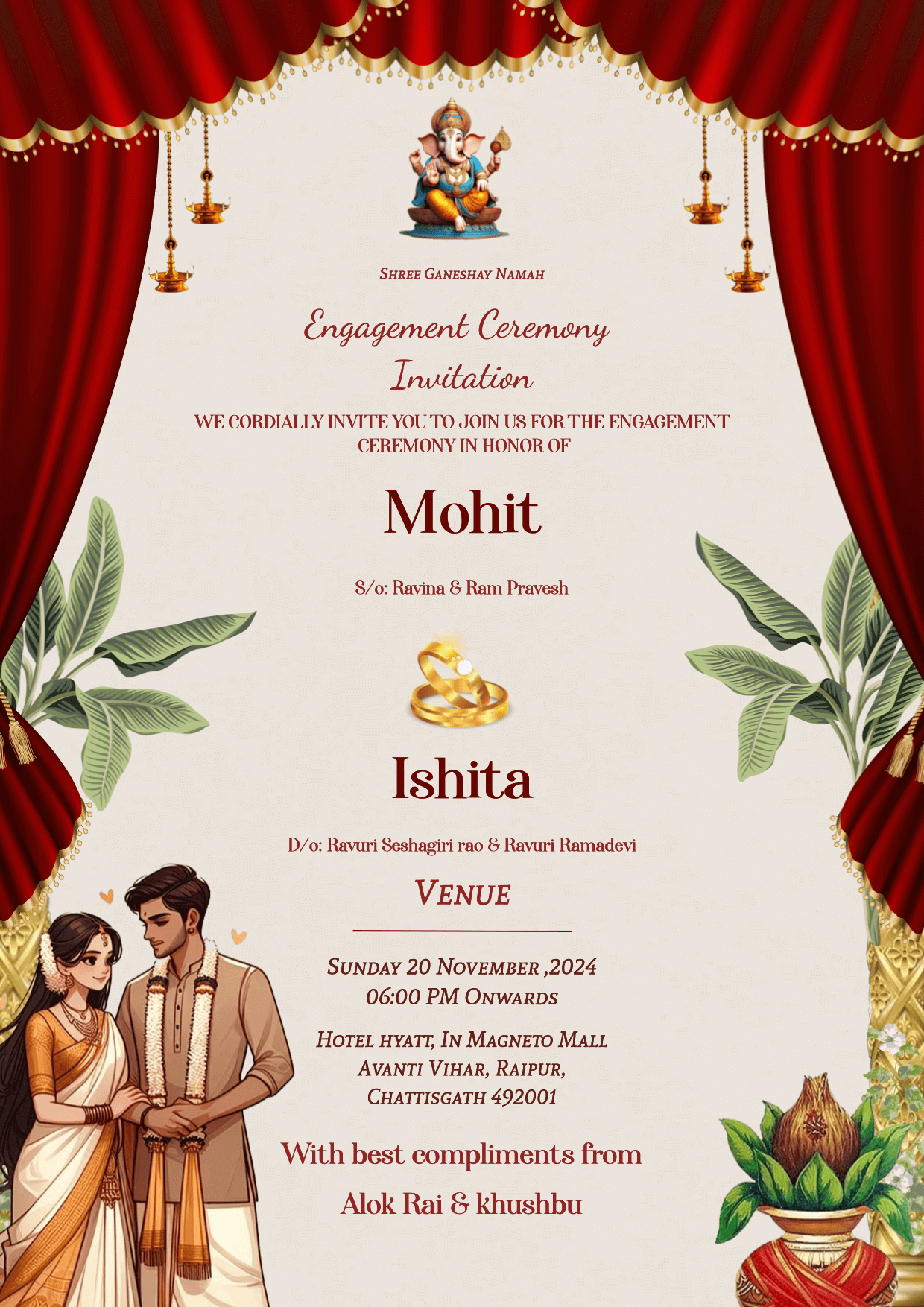 Engagement Invitation Cards Free Download