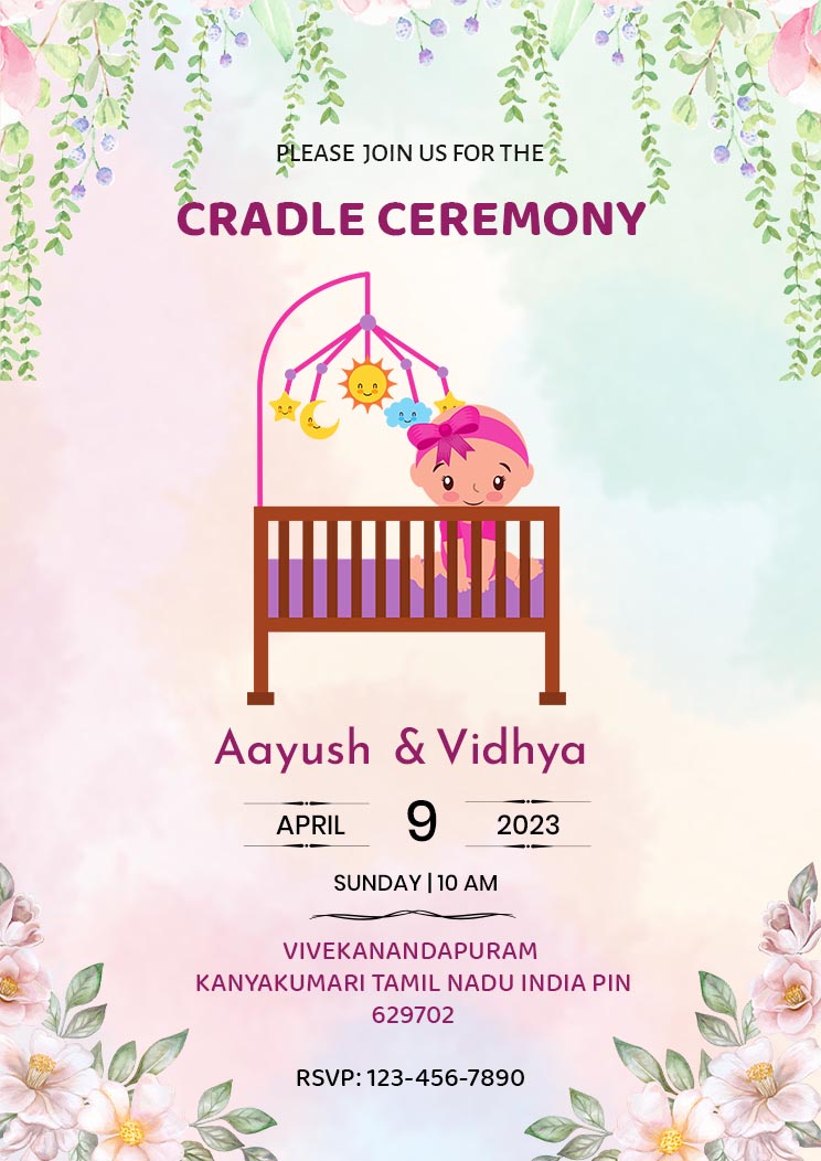 Cradle Ceremony Invitation Card | Download & Customize Free