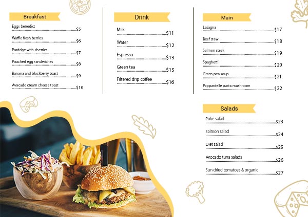 Hotel Menu Card Templates Free
