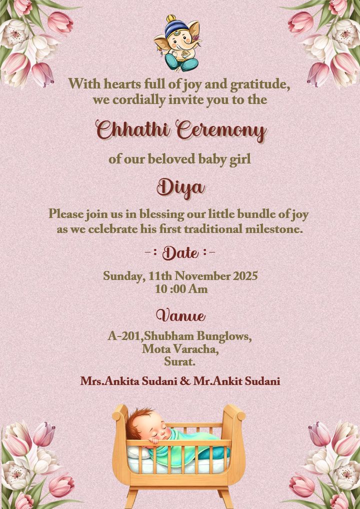 Chhathi Invitation Card Template | Online Free Download