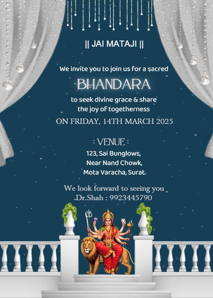 Bhandara Invitation Card Online Free Download