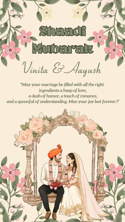Unique Shaadi Mubarak Wishes Template Online