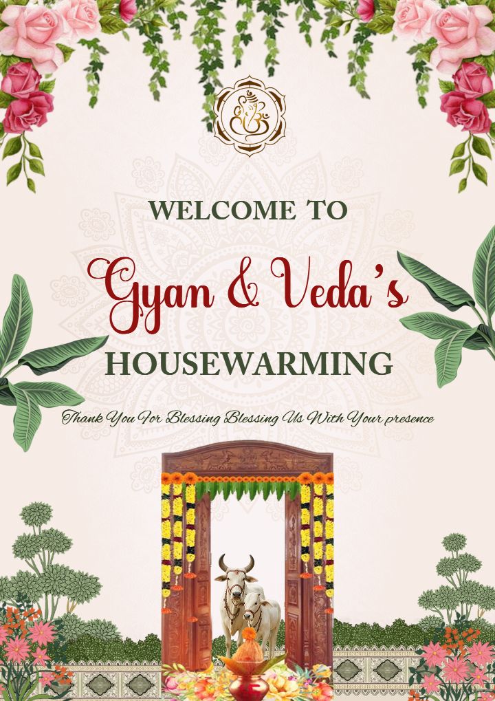 Elegant Floral Designs for Housewarming Welcome Boards