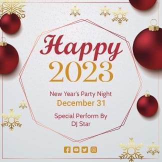 Happy New Year Party Free Invitation Card