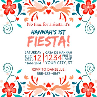 Mexican Fiesta Party Invitation Post