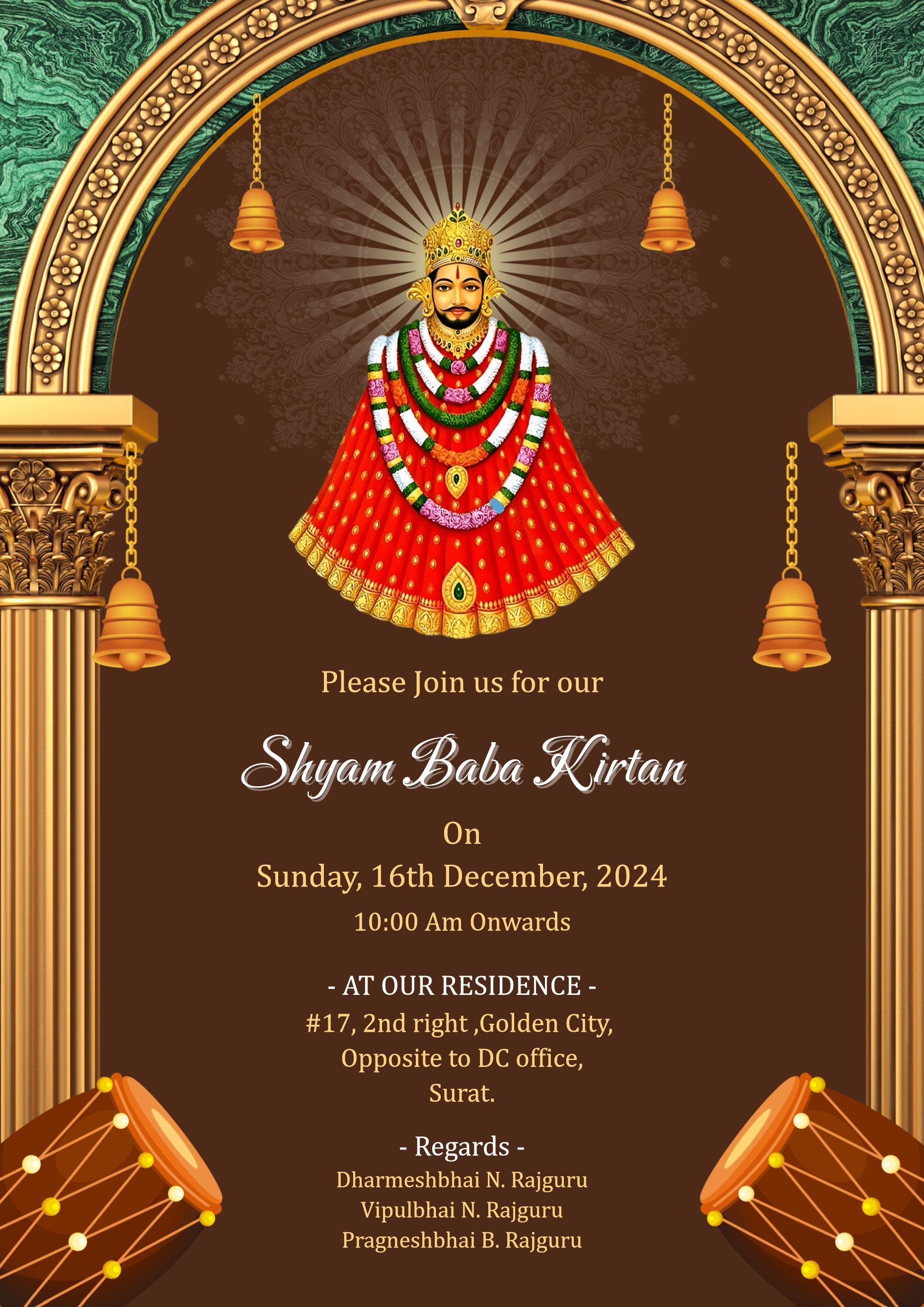 Shyam Baba Kirtan Invitation Template Free Download